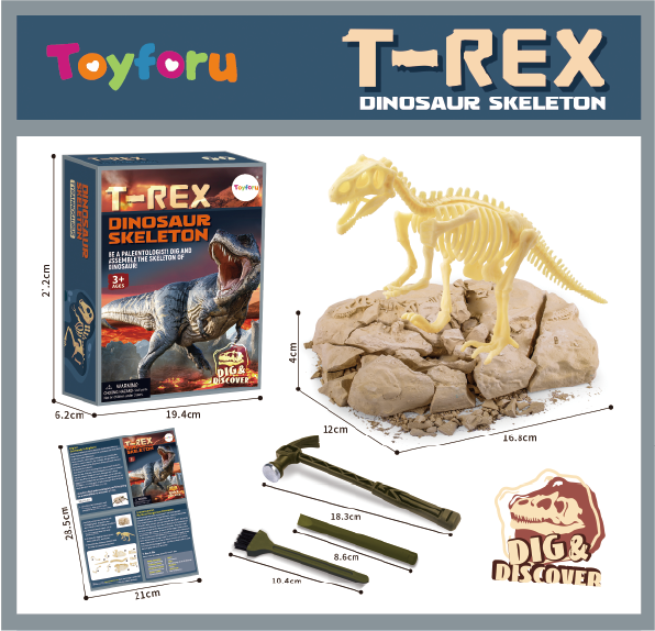 Cross border discovery dig toys study dinosaur family assembly of skeletons