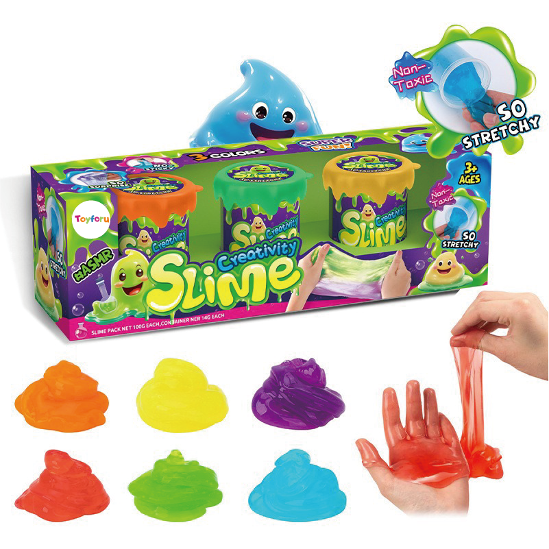 3pcs Crystal Clay Color DIY Slime Creative Kids Toy Clay Set Stress ...
