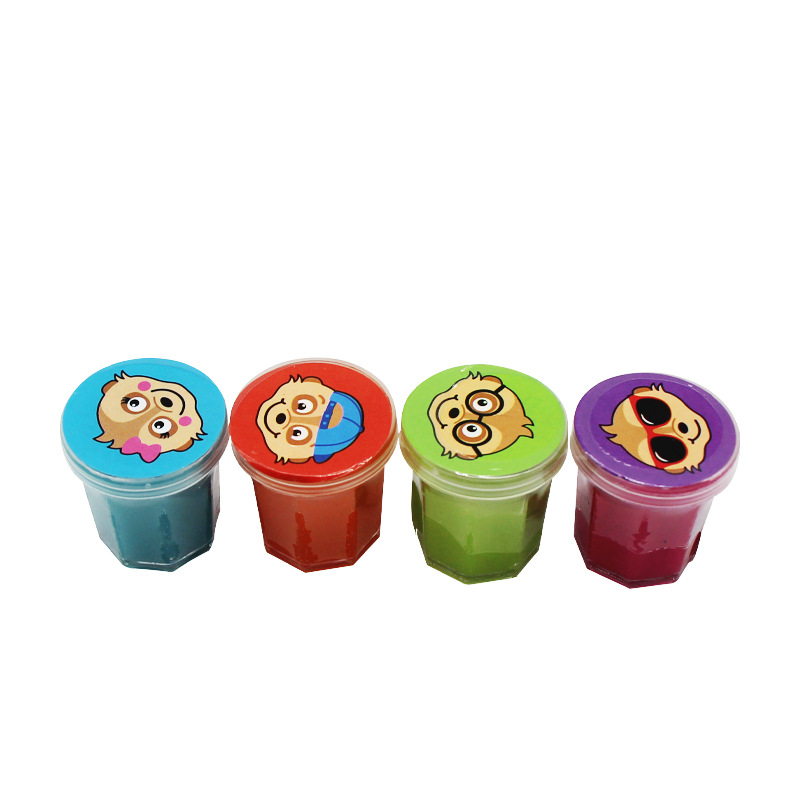 Transparent octagonal cup farting glue, clay slime putty, crystal soil toy
