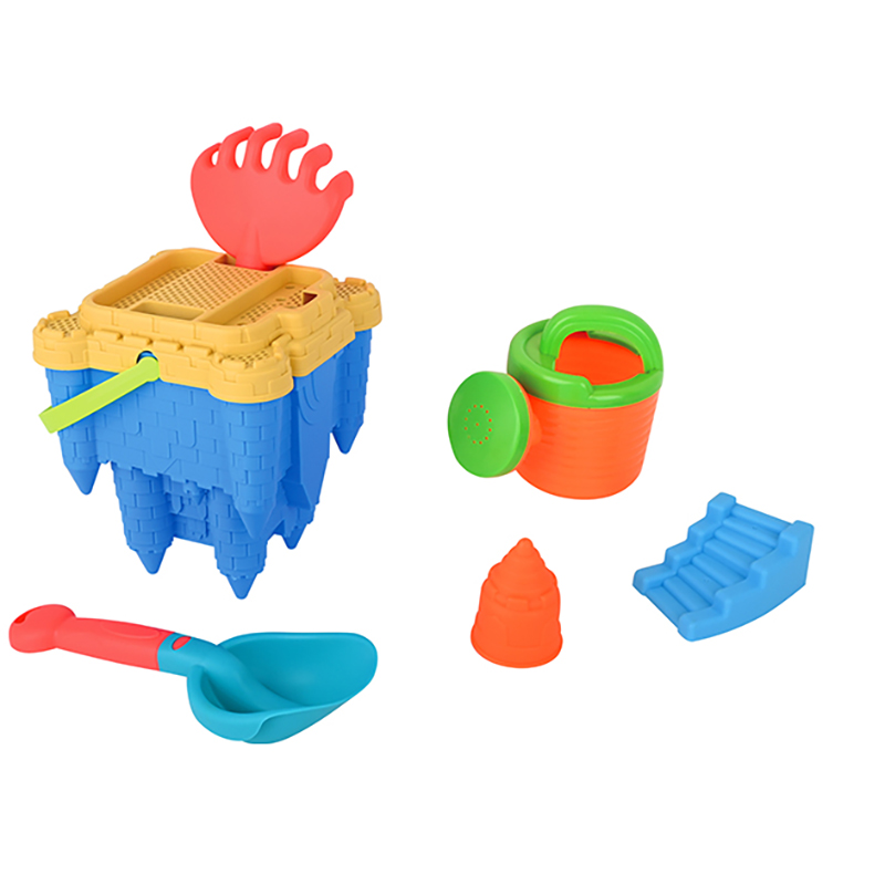 7-piece castle bucket set Plastic Sand Toys Set Summer Outdoor Sandbox Toys