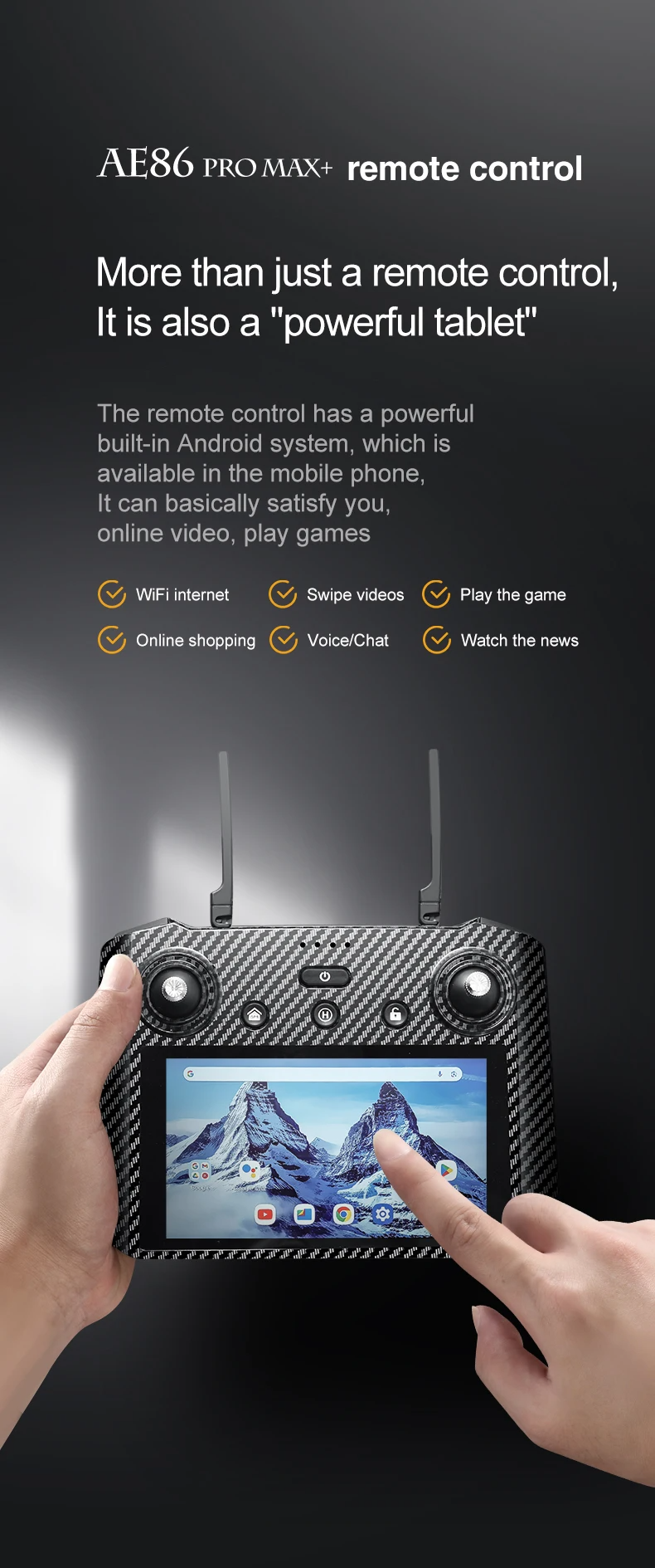 Intelligent drone screen control display remote control