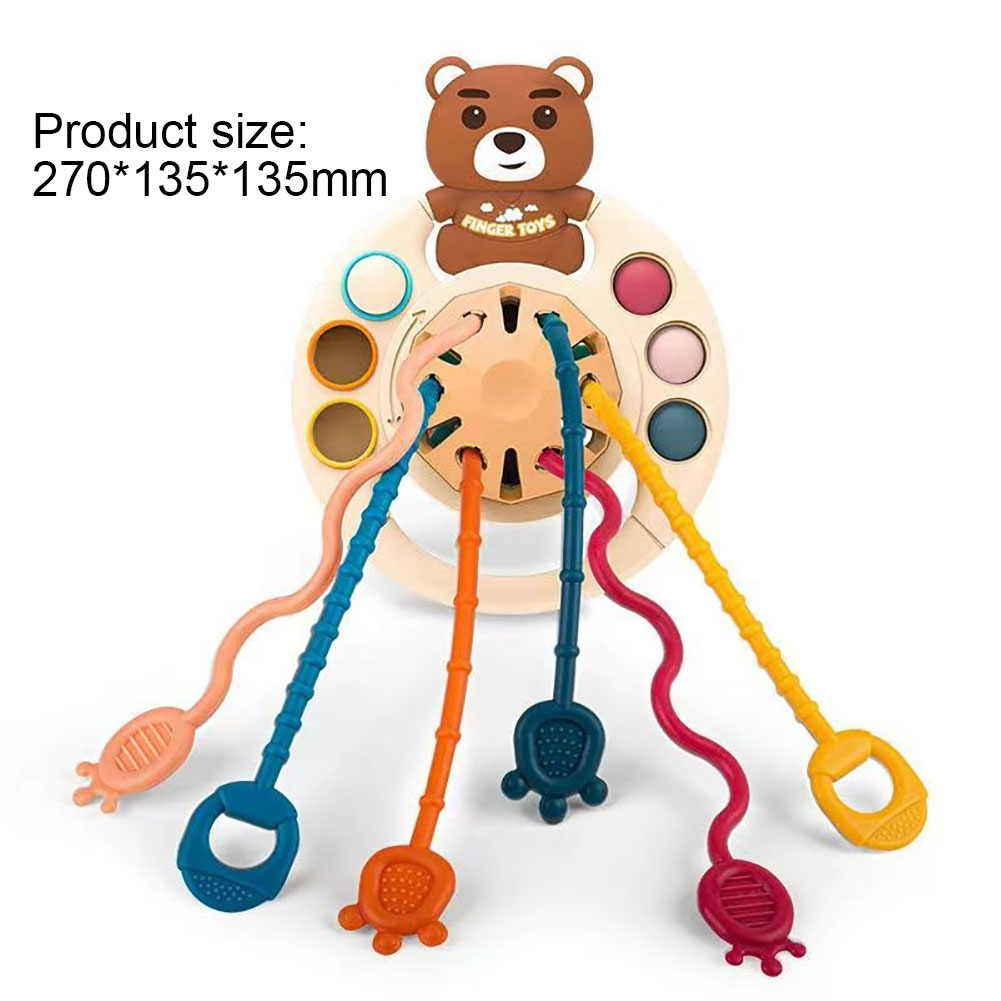 Baby Montessori Toys Pull String Sensory Toys Baby 6 12 Months Silicone ...