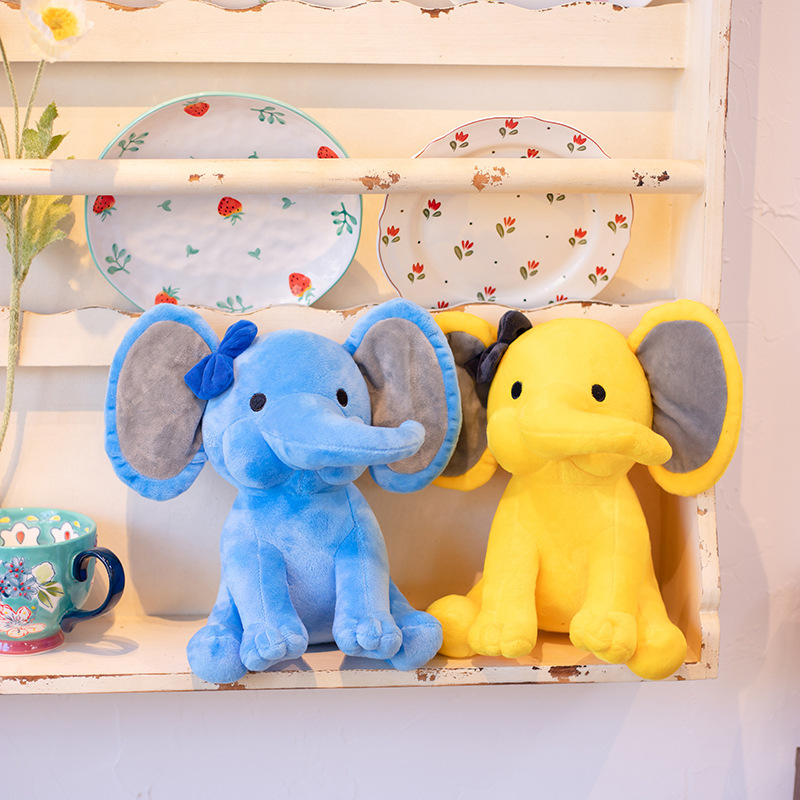 Elephant Plush Toys Kawaii Baby Toy Stuffed Animal Doll for Kids White ...