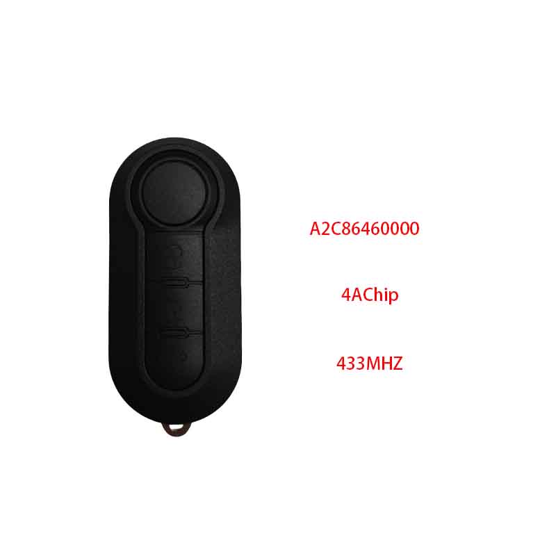 Replacement Folding Flip Remote Car Key FOB A2C86460000 3Buttons 433.92 MHz 4A CHIP For Fiat ...