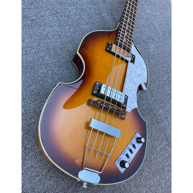 Electric guitar tobacco burst viola shape spruce board top rosewood ...