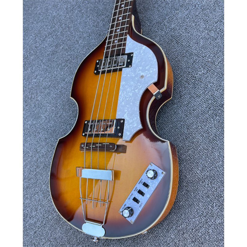 Electric guitar tobacco burst viola shape spruce board top rosewood ...