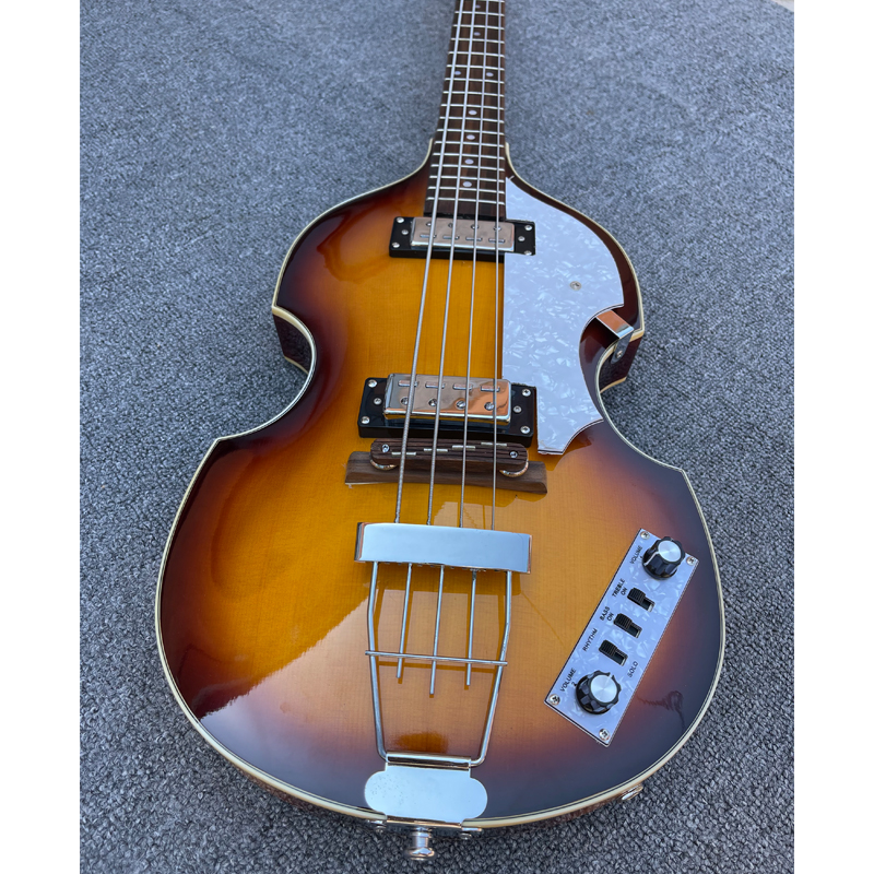 Electric guitar tobacco burst viola shape spruce board top rosewood ...