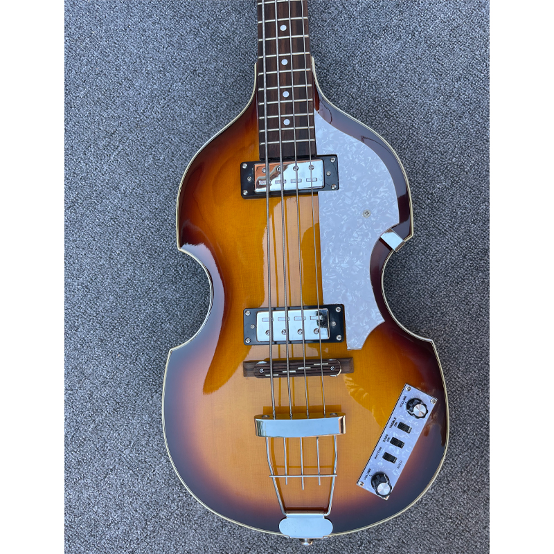 Electric guitar tobacco burst viola shape spruce board top rosewood ...