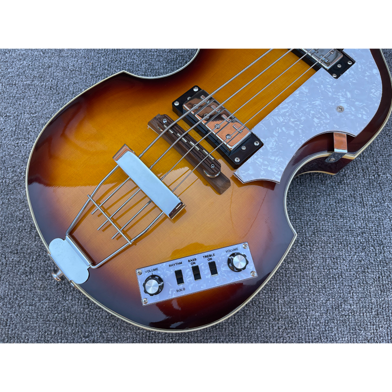 Electric guitar tobacco burst viola shape spruce board top rosewood ...