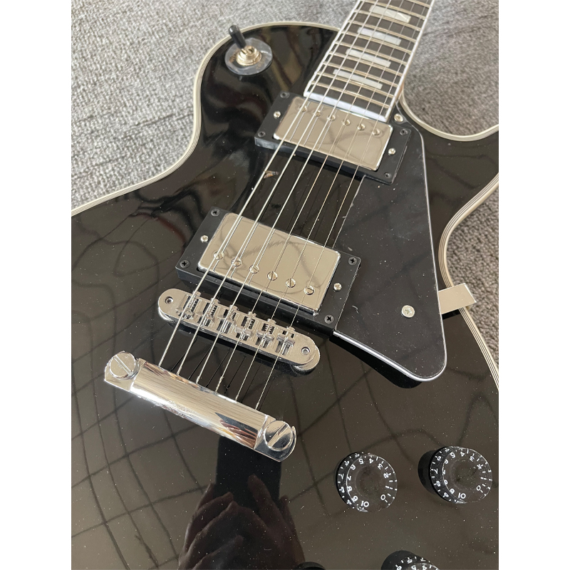 Electric Guitar Ebony Fingerboard Real Pearl Block Inlay Small Pin ...