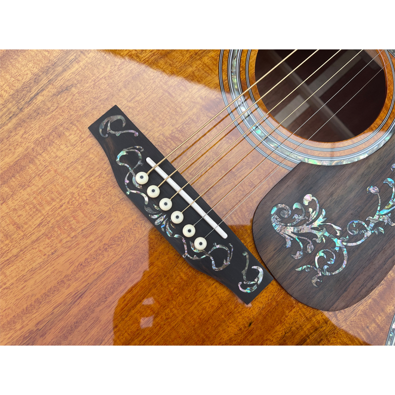 Lvybest Custom Cutaway Body 41 Inch Dreadnought Koa Wood Acoustic ...