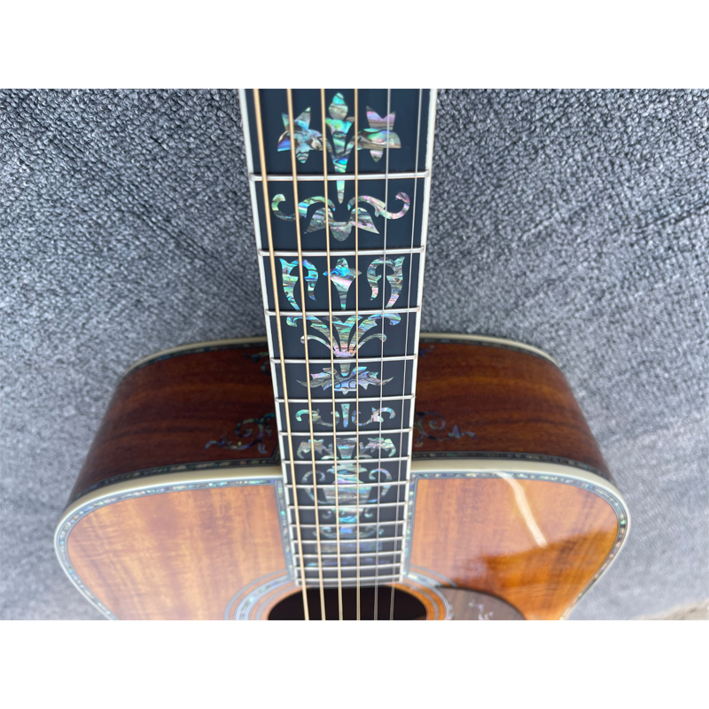 Lvybest Custom Cutaway Body 41 Inch Dreadnought Koa Wood Acoustic ...