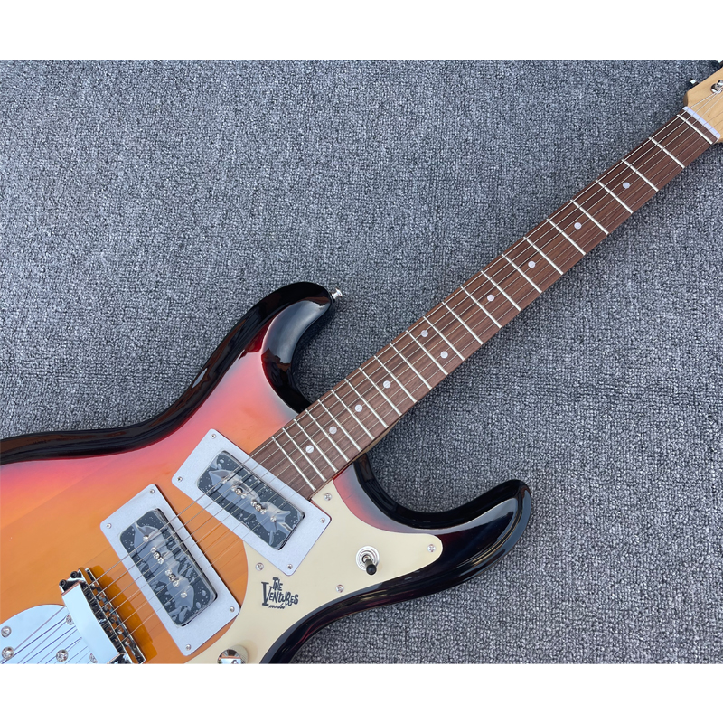 Electric Guitar Sunburst 2 P90 Style Pickups Chrome Parts Crema ...