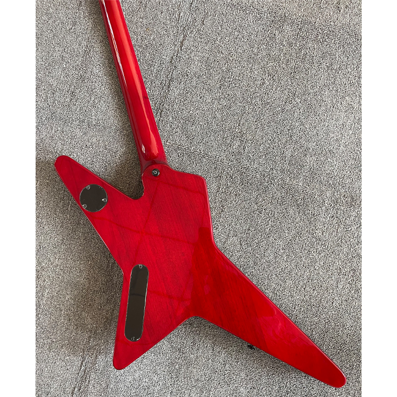 Electric Guitar Transparent Red Color Flame Top Ebony Fingerboard ...