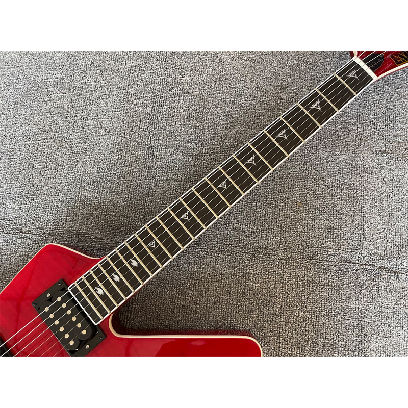 Electric Guitar Transparent Red Color Flame Top Ebony Fingerboard ...