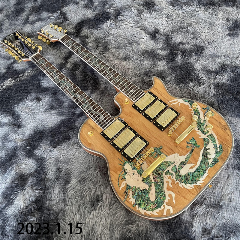 Lvybest Electric Guitar Custom Double 12+6 String Electric Guitar With ...
