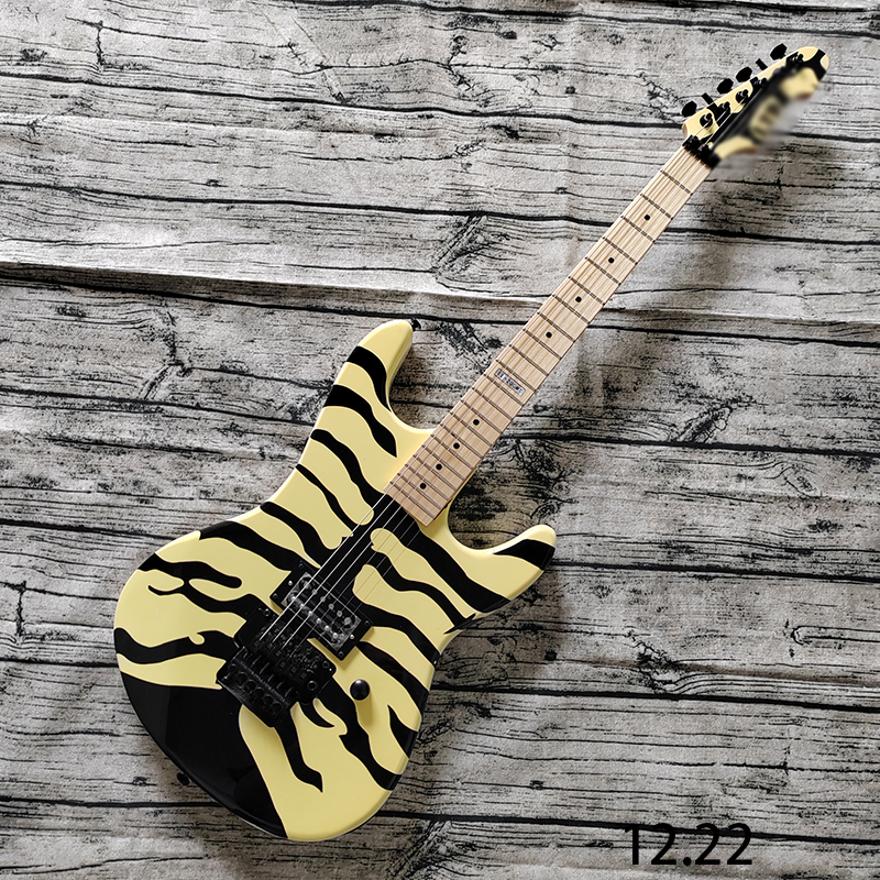 Lvybest Classic Electric Guitar Made Of Solid Wood Double Shake Vibrato System Professional ...