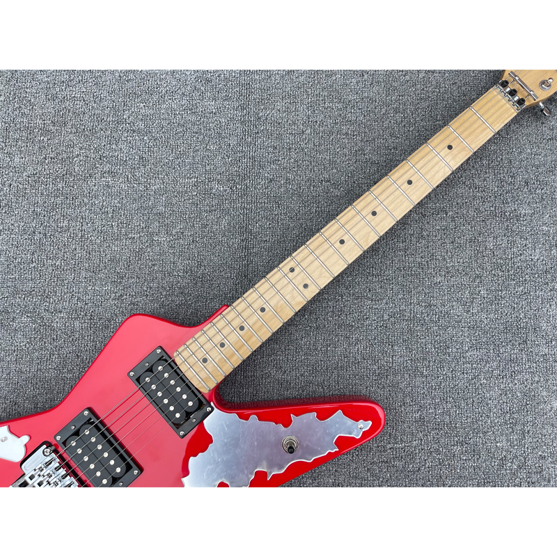 Electric Guitar Red Color Mirror Pickguard Maple Neck And Fingerboard ...