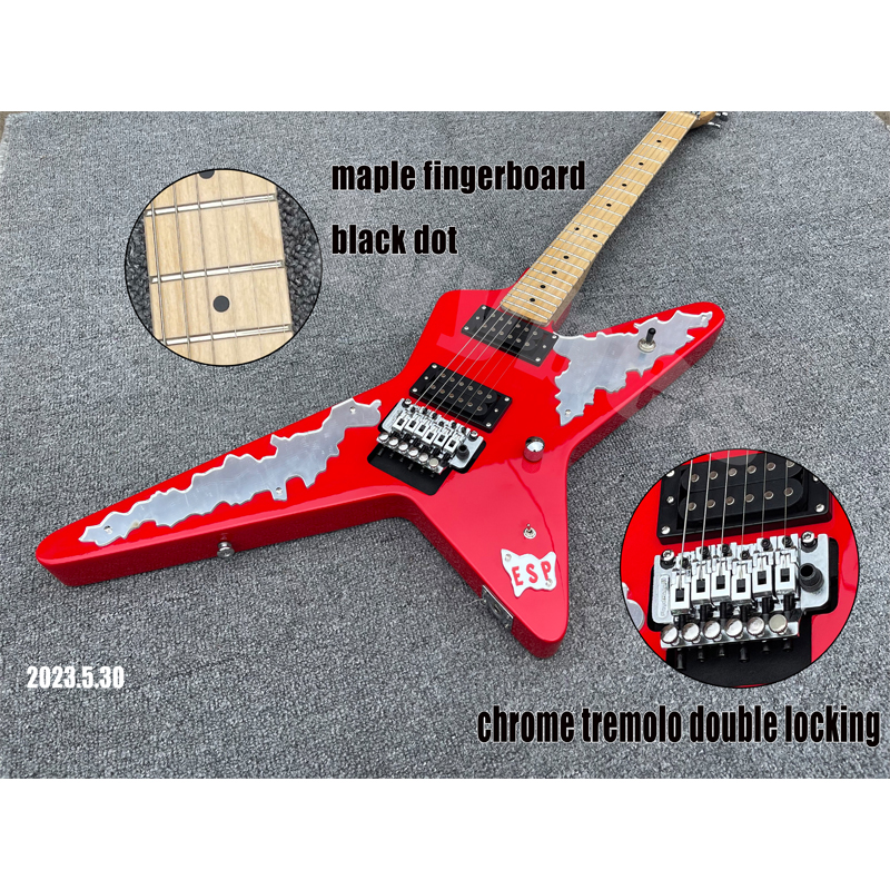 Electric Guitar Red Color Mirror Pickguard Maple Neck And Fingerboard ...