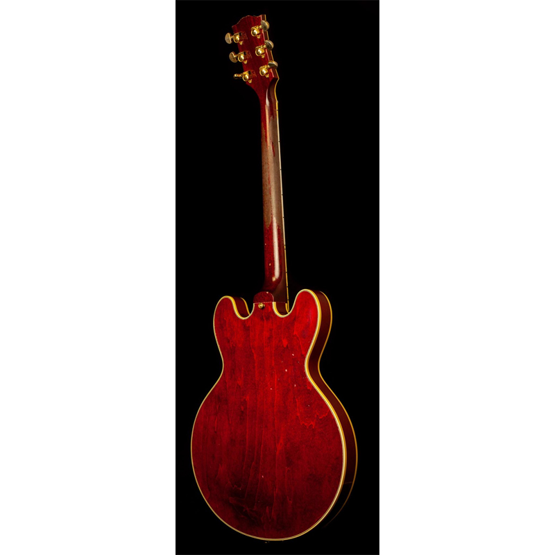 Hollow body jazz electric guitar relic with aged paint gold parts ...
