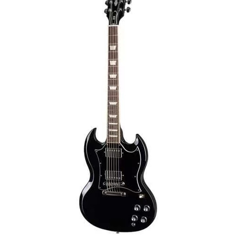 electric guitar nitro soild black finished with fret nibs bone nut ...
