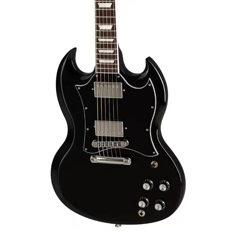 electric guitar nitro soild black finished with fret nibs bone nut ...