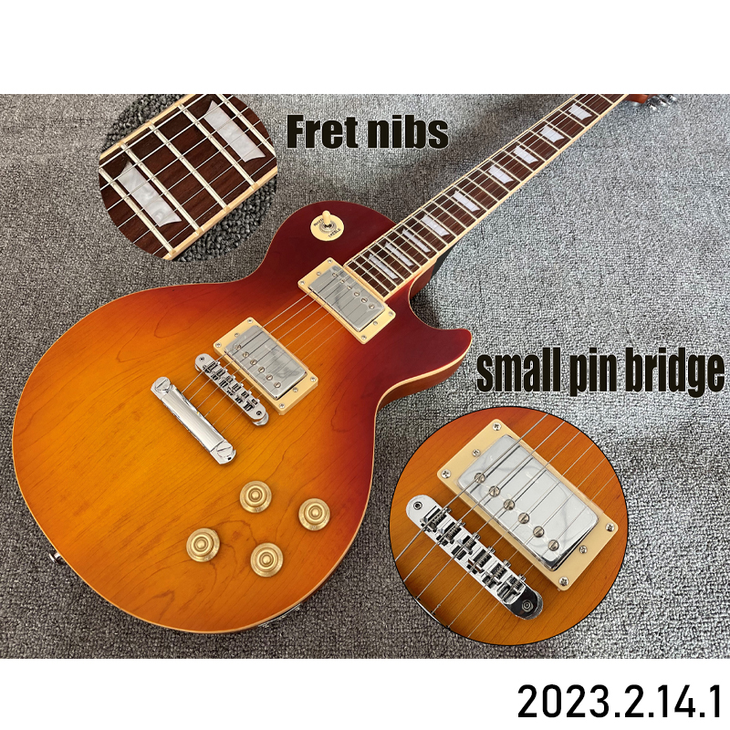 Lvybest Electric Guitar Satin Finished Cherry Burst One Piece Mahogany ...