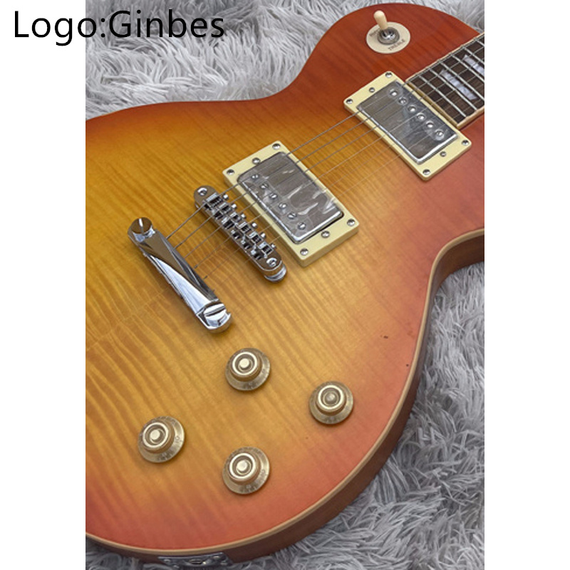 Stocking!lElectric guitar thin cherry burst flame top HH pickups no ...