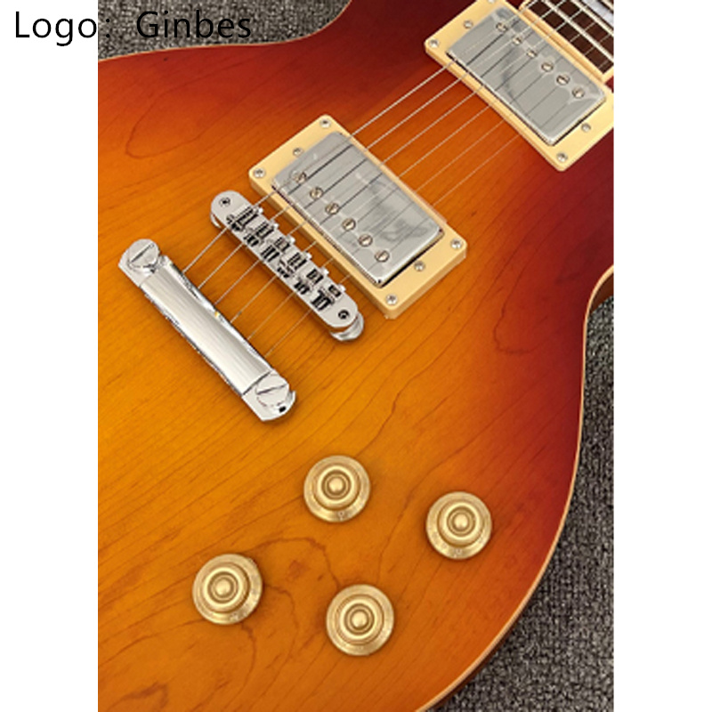 Lvybest Electric Guitar Satin Finished Cherry Burst One Piece Mahogany ...