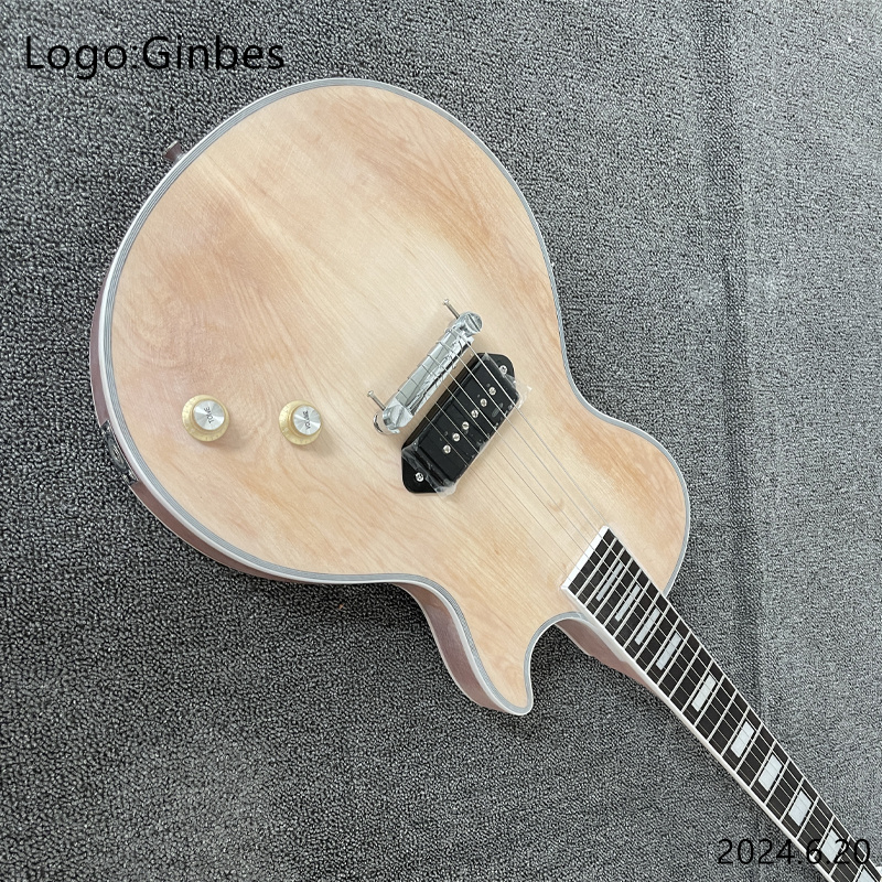 Electric gutiar no paint rawwood soild plain maple board top one p90 dog ear pickup
