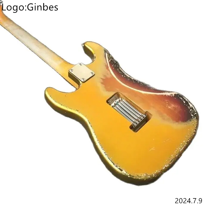 6-String Light Relic Electric guitar Rosewood Fingerboard Golden Yellow