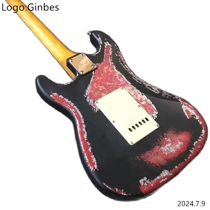 6-String Light Relic Red Electric guitar Rosewood Fingerboard Solid Body