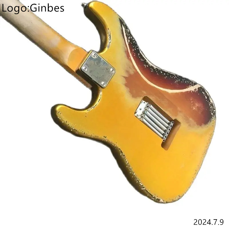 6-String Light Relic Electric guitar Rosewood Fingerboard Golden Yellow