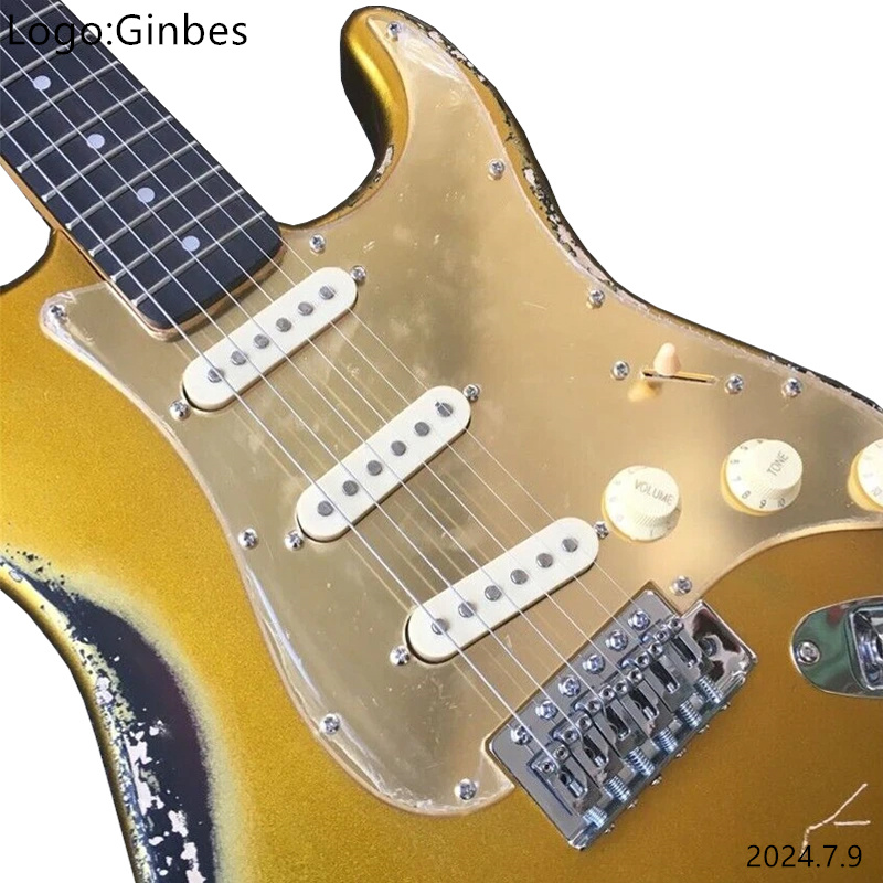 6-String Light Relic Electric guitar Rosewood Fingerboard Golden Yellow