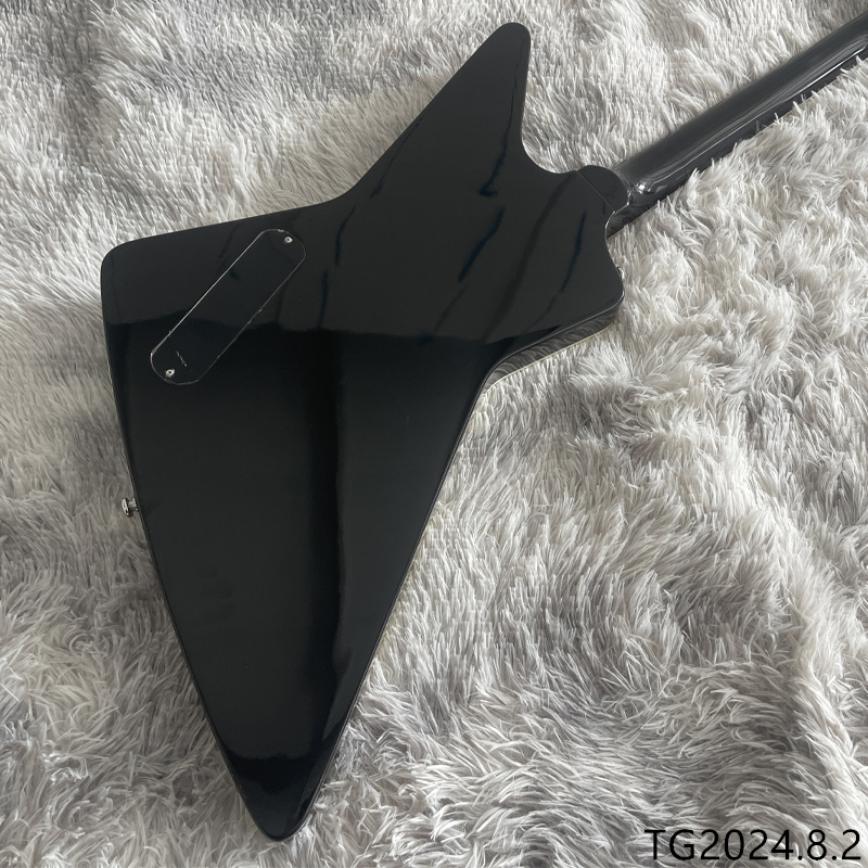 Explorer Electric guitar Black chrome parts white pickguard black ...