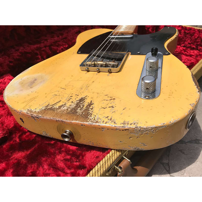 Electric guitar small pin bridge and ball end stainless steel frets and ...