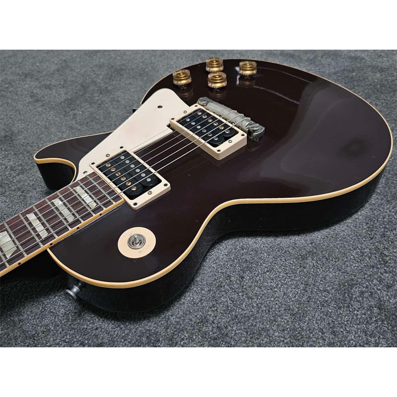 Electric guitar relic gold top dark red color chrome hardware black ...