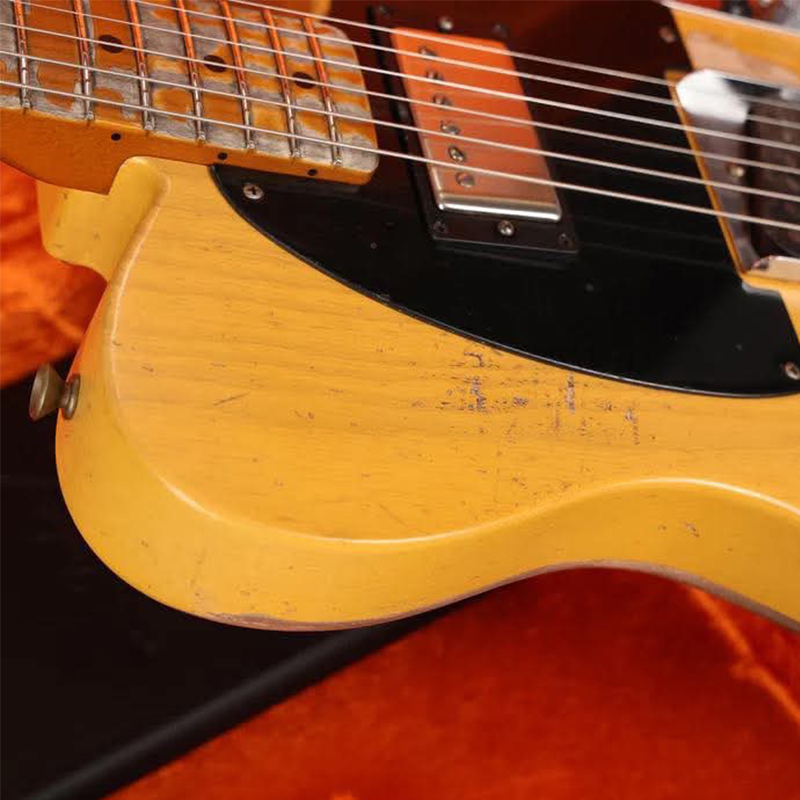 Electric guitar small pin bridge and ball end stainless steel frets and ...