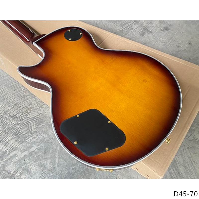 Electric guitar quilt flame top dark brown edge burst gold hardware ...