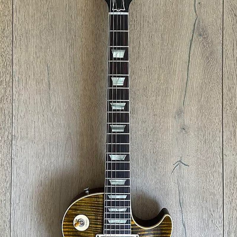 Electric guitar plain maple board top glue flame veneer small pin ...