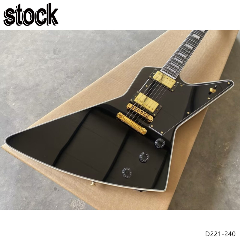 Electric guitar High glossy solid black gold hardware black pickguard 3 ...