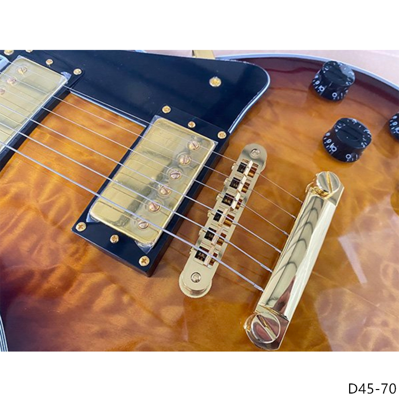 Electric guitar quilt flame top dark brown edge burst gold hardware ...