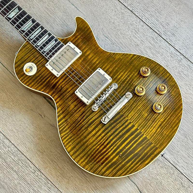 Electric guitar plain maple board top glue flame veneer small pin ...