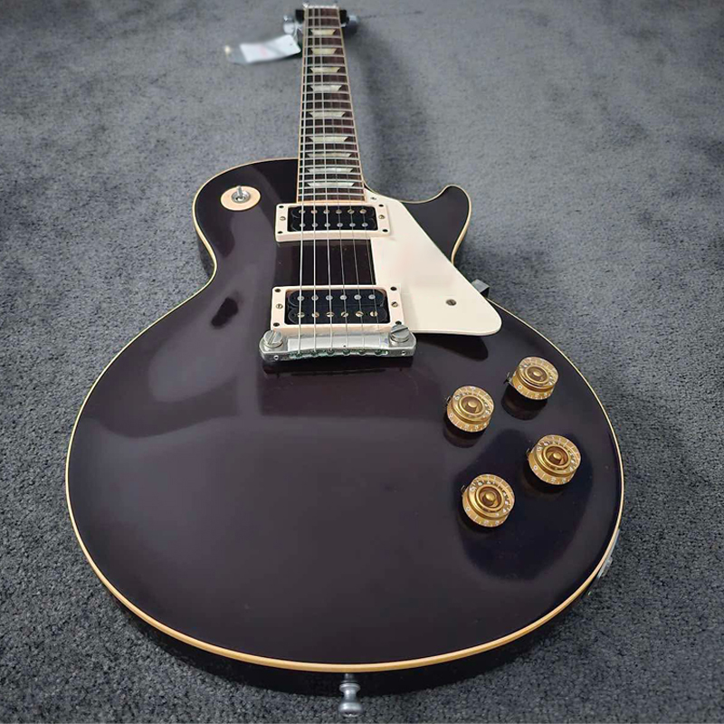 Electric guitar relic gold top dark red color chrome hardware black ...