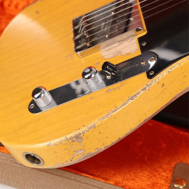 Electric guitar small pin bridge and ball end stainless steel frets and ...