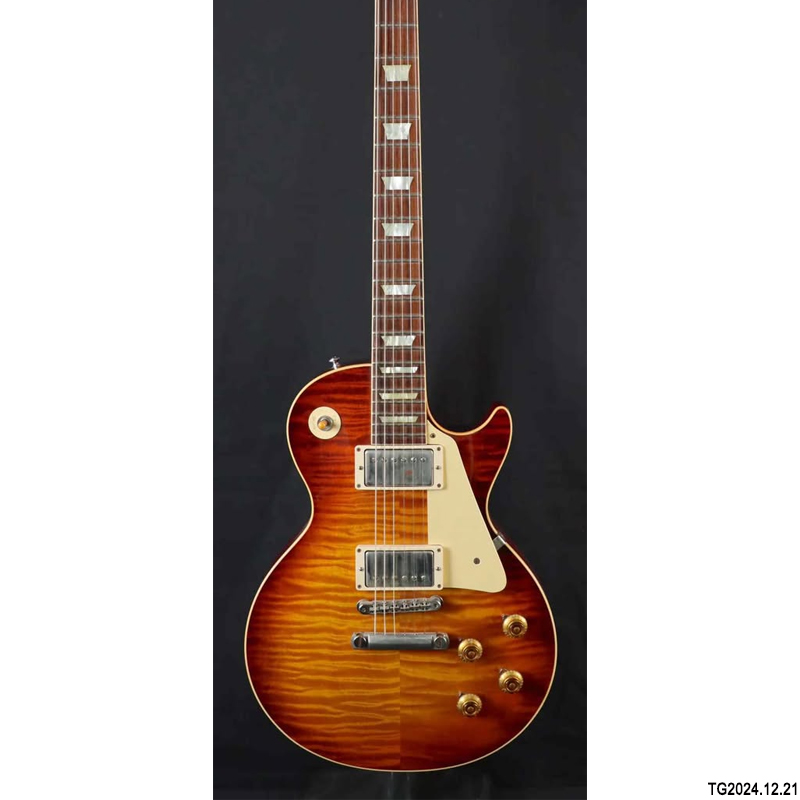 Eelctric guitar Sunburst flame top LP Stainless steel ball end frets ...