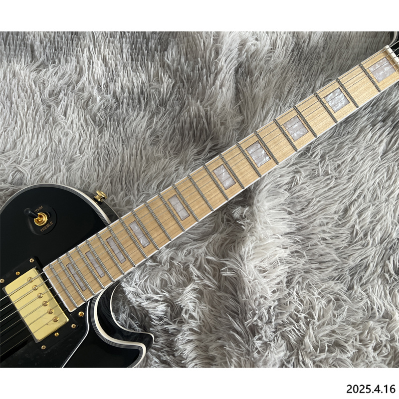 Eelctric guitar LP maple neck and fingerboard block inlay Gold hardware ...