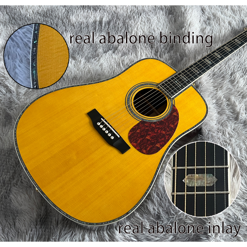 Acoustic guitar D 45 real abalone binding and inlay no electronic ...