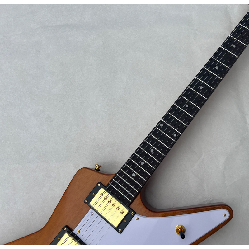 Explorer electric guitar Natural color SS frets bone nut Gold hardware