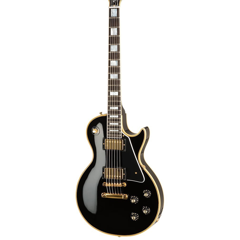 1968 black LP electric guitar yellowish binding maple cap fret nibs ...